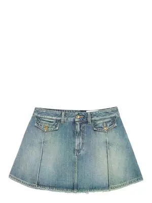 Alexander McQueen Denim Mini Skirt - Blue