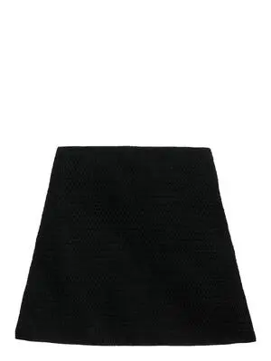 Mach & Mach A-line Knitted Miniskirt - Black