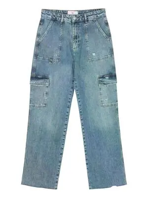 CHIARA FERRAGNI Logo-embroidered Straight Jeans - Blue