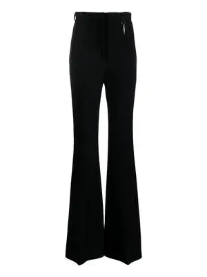 Roberto Cavalli High-waist Flared Wool Trousers - Black