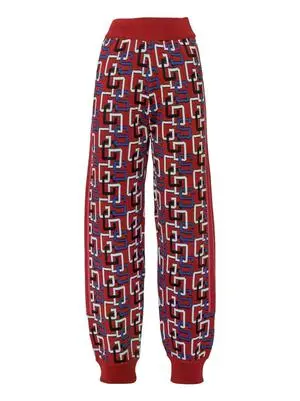 Gcds Logo-intarsia Track Pants - Red