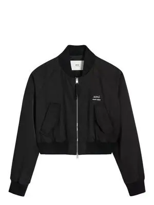 AMI Logo-Lettering Bomber Jacket