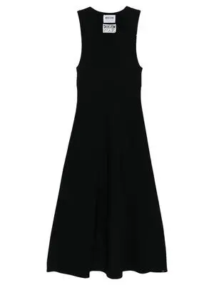 Moschino Ribbed-knit Midi Dress - Black