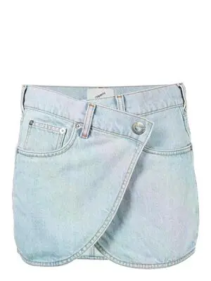 Coperni Asymmetric Denim Miniskirt - Blue