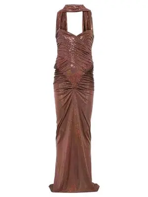 THE NEW ARRIVALS ILKYAZ OZEL Sleeveless Dress - Brown