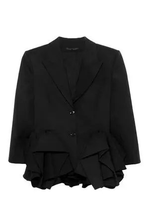 Viktor & Rolf Ruffled Peplum Blazer - Black