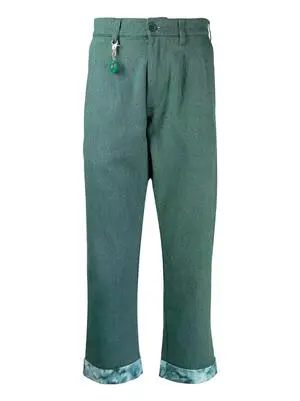 CLOT Turn-up Straight Leg Trousers - Green