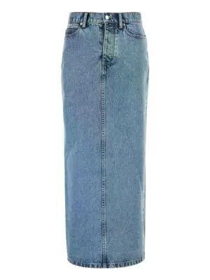 Alexander Wang Embellished Denim Skirt - Blue