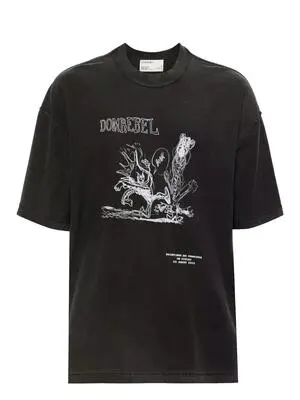 DOMREBEL Comic Kick Graphic-print Cotton T-shirt - Grey