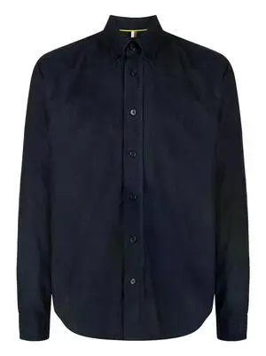BOSS Long-sleeve Cotton Corduroy Shirt - Blue