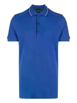 BOSS Paule Cotton Polo Shirt Blue