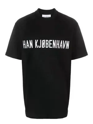 HAN KJØBENHAVN Logo-print Organic Cotton T-shirt - Black