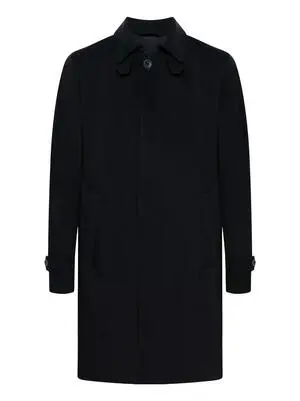Herno Logo Plaque Coat - Blue