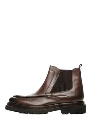 POCHE PARIS Leather Chelsea Boots - Brown