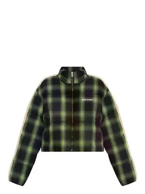 Palm Angels Check-pattern Puffer Jacket - Black