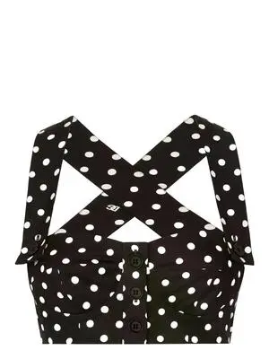 Dolce & Gabbana Polka-dot Corset Top - Black