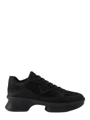 Prada Triangle-logo Sneakers - Black