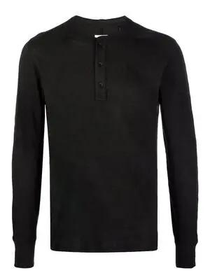 Rag & Bone Long-sleeve Cotton Top - Black