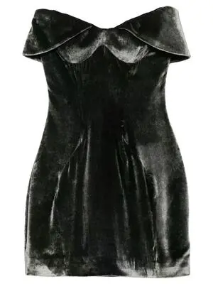 MUGLER Velvet Mini Dress - Grey