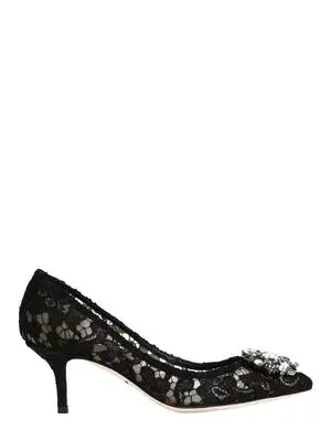Dolce & Gabbana Rainbow Lace Brooch-detail Pumps - Black