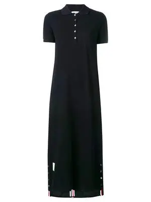 Thom Browne Center-back Stripe Piqué Polo Dress - Blue