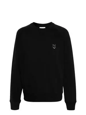 Maison Kitsuné Fox-patch Cotton Sweatshirt - Black
