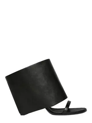COURREGES Oblique Wedge Sandals - Black