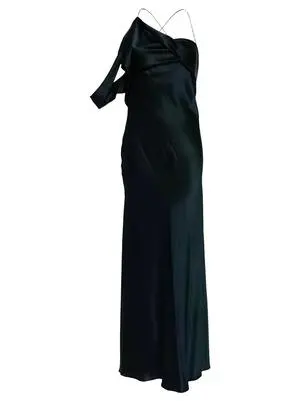 Michelle Mason Crisscross-back Silk Dress - Blue