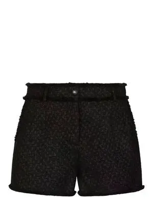 Dolce & Gabbana Frayed Hem Tailored Shorts - Black