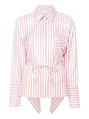 Viktor & Rolf Volant Open-back Striped Shirt - Red