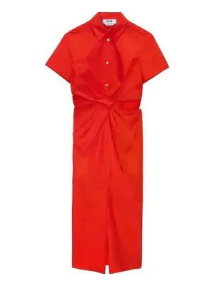 MSGM Cut-out Shirtdress - Red