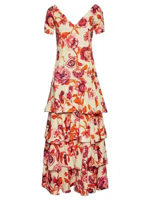 La DoubleJ Flamenco Tiered Maxi Dress - Neutrals