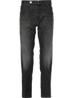 Incotex Low-Rise Slim-Fit Jeans Grey