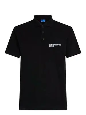 Karl Lagerfeld Logo-embroidered Polo Shirt - Black