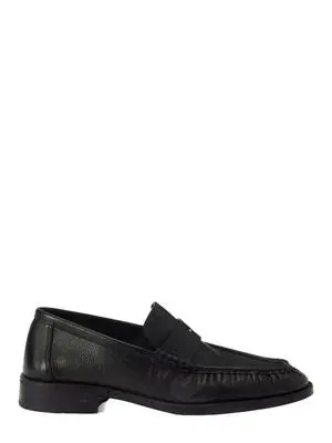GIUSEPPE ZANOTTI Weeston Almond-toe Leather Loafers - Black