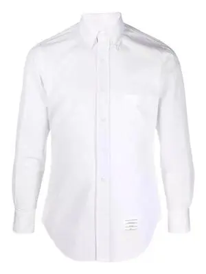 Thom Browne Button-down Rwb Detail Shirt - White