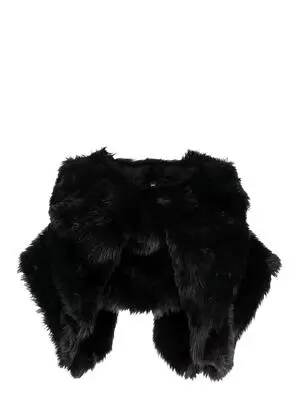 Comme Des Garçons Fur-design Cropped Blouse - Black
