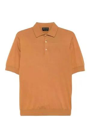 DELL'OGLIO Cotton Polo Shirt - Brown