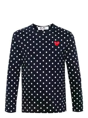 Play Comme Des Garcon Polka-dot Cotton T-shirt - Blue