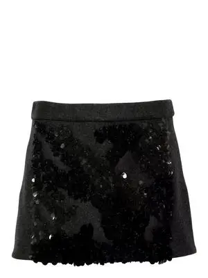 Plan C Sequined Mélange-effect Mini Skirt - Grey