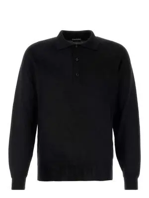 TOM FORD Knitted Polo Sweater - Black