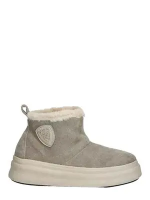 BLAUER. Suede Ankle Boots Grey