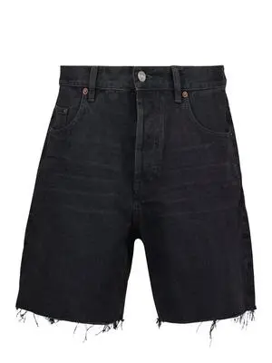 Saint Laurent Frayed Detailing Shorts - Black