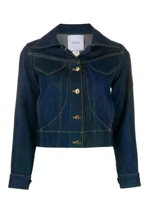 PATOU Logo-embroidered Denim Jacket - Blue