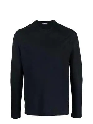 ZANONE Long-sleeved Cotton Sweatshirt - Blue