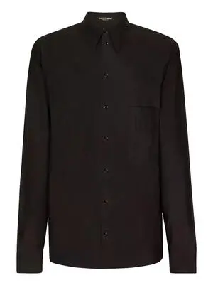 Dolce & Gabbana Logo-motif Cotton-blend Shirt - Black
