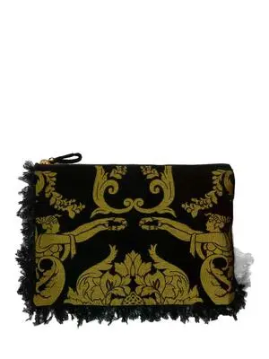 La DoubleJ Cherub-print Clutch Bag - Black