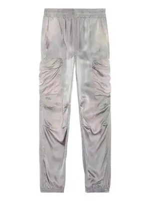 DIESEL® Satin Cargo Trousers - Silver