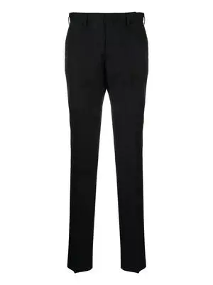 LARDINI Twill-weave Wool Tailored Trousers - Black