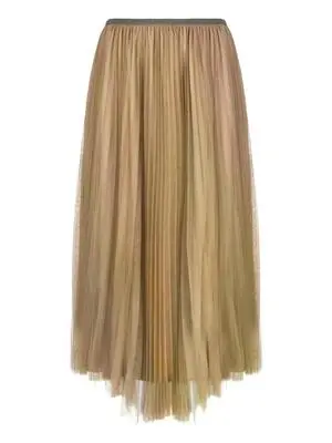 Fabiana Filippi Pleated Midi Skirt - Brown